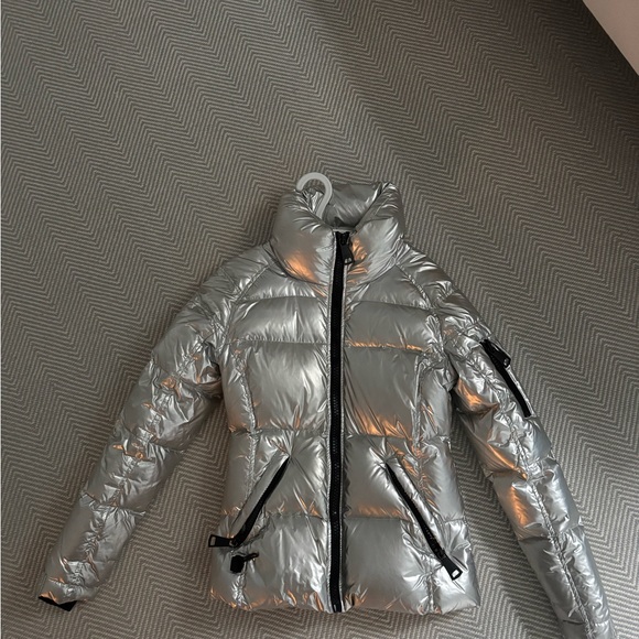 SAM. | Jackets & Coats | Sam Metallic Silver Womens Puffer Jacket ...